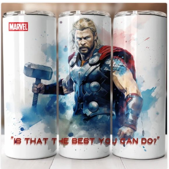 Hand Crafted | Dining | Thor Skinny Tumbler Tribute Theme Nwt Marvel ...